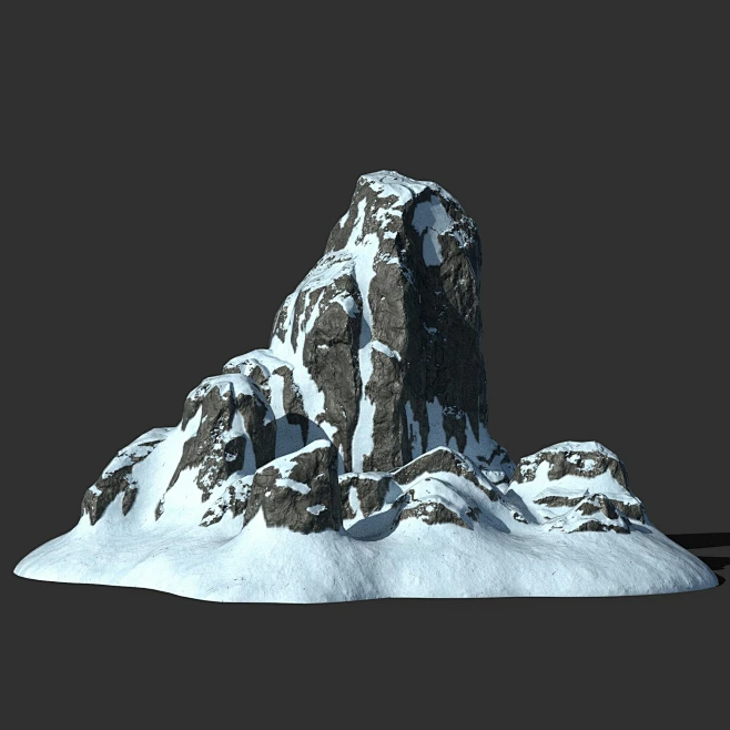Low poly Zone of Snow Rock Pack A 2020-花瓣网