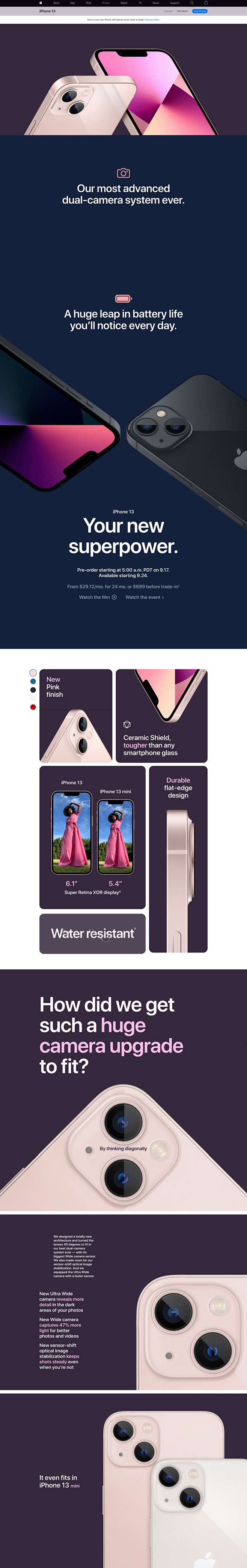 苹果iPhone 13网页设计