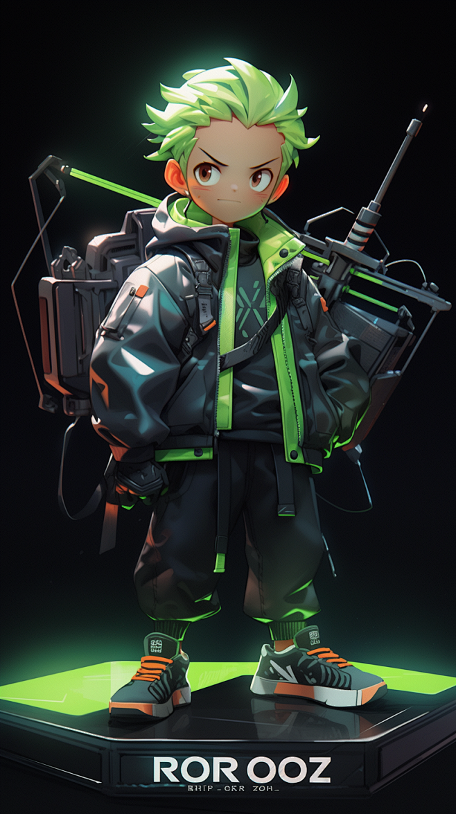 Roronoa_Zoro_chibi_boy_resin_mockuP_complex_details_looking_3f793356 ...