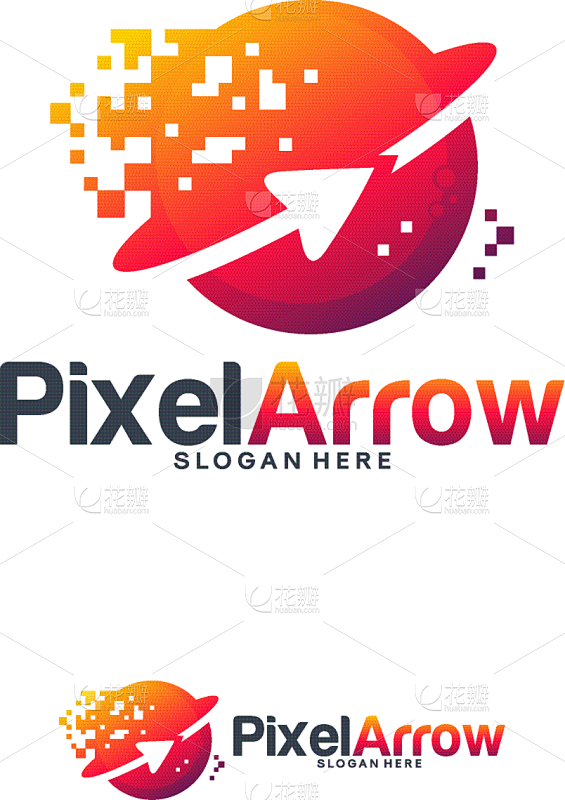pixel arrow logo designs concept arrow
