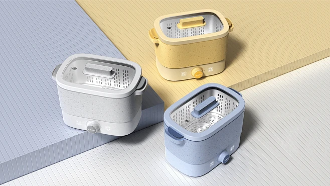 industrial design keyshot product design 产品设计 外观设计 家电设计 小家电 工业设计 电煮锅-花瓣网