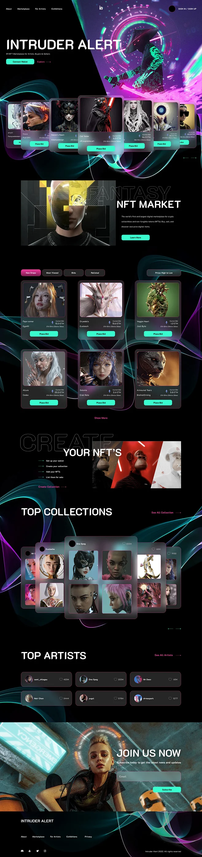 Intruder Alert NFT Marketplace Ui Design Concept-花瓣网