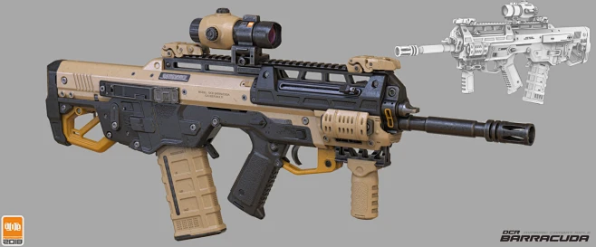 My Bullpup Rifle Design, A G R E : Dynamic Combat Rifle - BARRACUDA ...