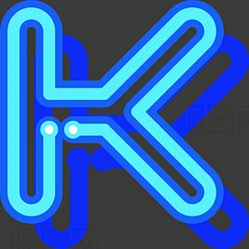 霓虹灯字母K-花瓣网