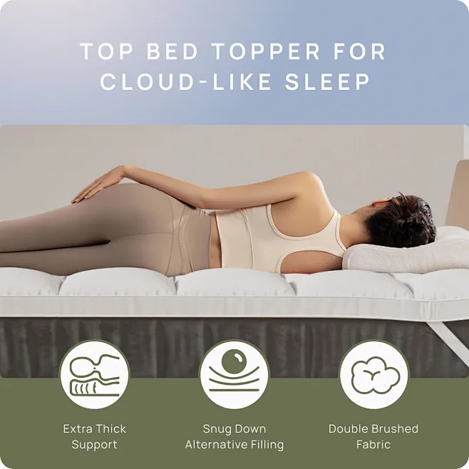 Amazon.com: Twin XL Size Mattress Topper for College Dorm Room - Soft & Cooling Pillow Top ...