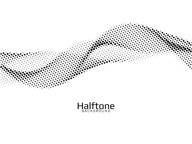 Wave Style Halftone Design Vector 花瓣网