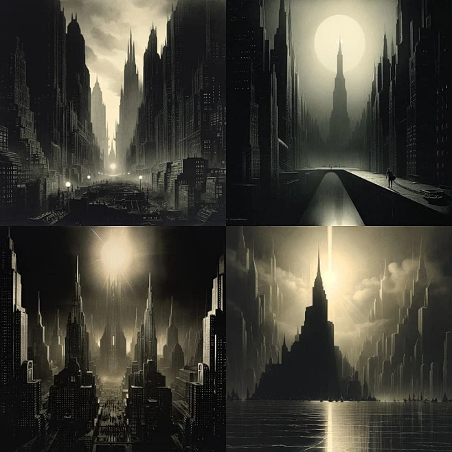 Hugh Ferriss Midjourney style | Andrei Kovalev's Midlibrary-花瓣网