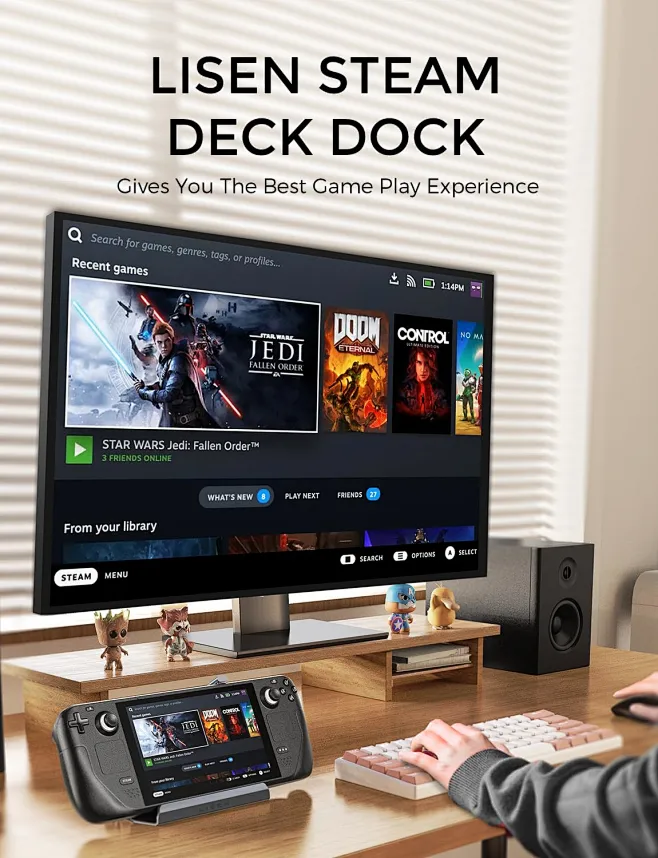 Amazon.com: LISEN Steam Deck Dock, 10 in 1 USB C Docking Station for ...