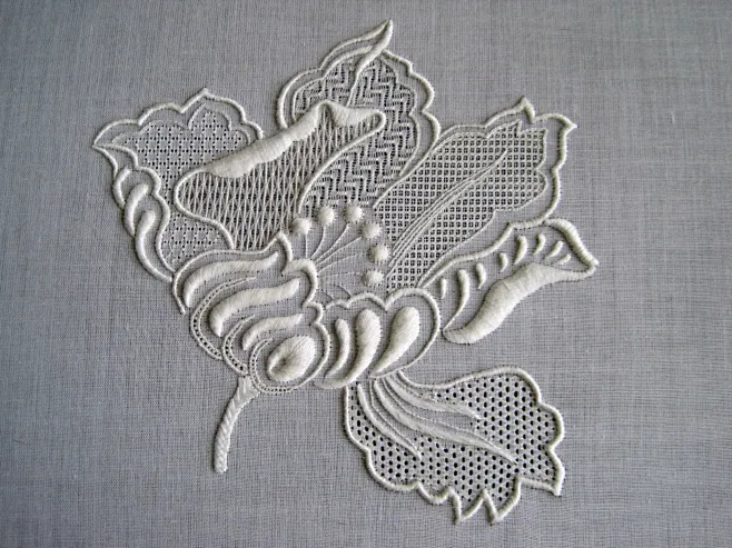 "Pulled thread embroidery uses counted thread stitches from the common ...