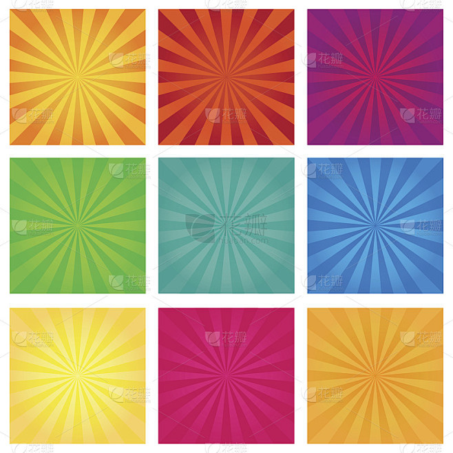 背景光线。向量太阳光。设置结构