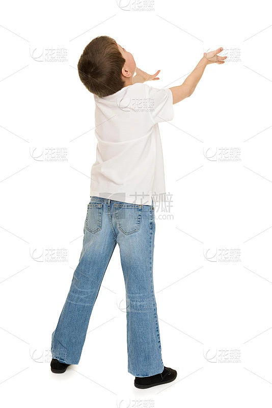 男孩肖像在工作室孤立素材-花瓣网