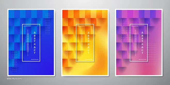 彩色三元素渐变混色流动时尚潮流背景-花瓣网