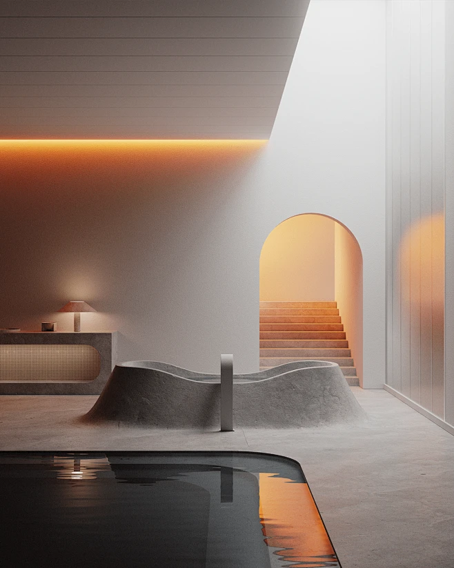 3D architecture art direction c4d creative furniture industrial minimal ...