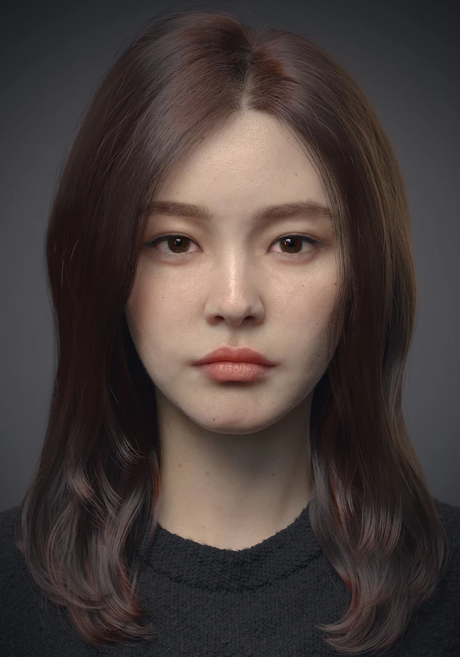2019 woman, seokyun Jang : Personal Work. Redshift Render Texturing XYZ for Displacement maps.-花瓣网