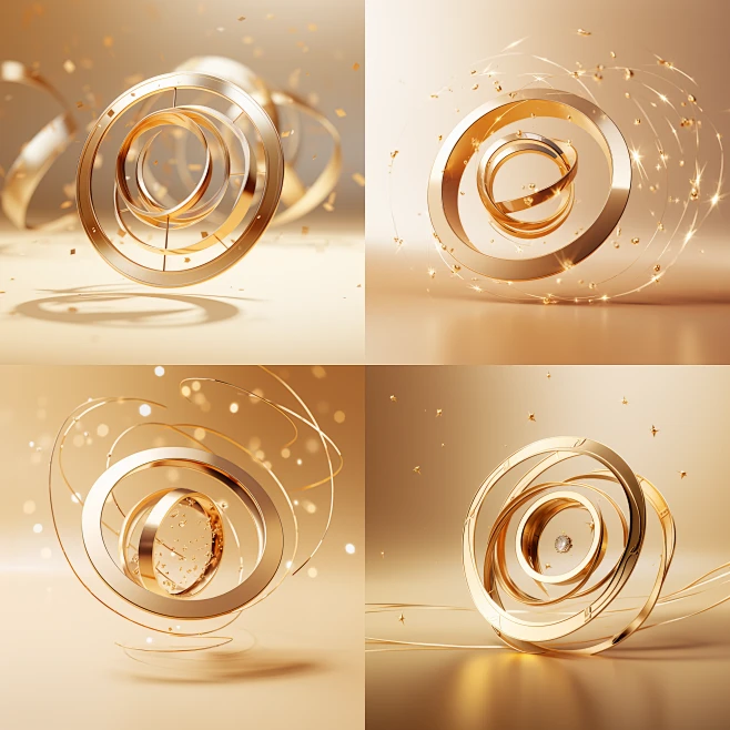 liujunjun__Empty_golden_spinner_floating_on_light_golden_backgr ...