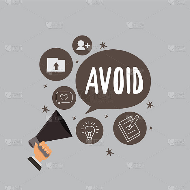 文字标志显示“避免”。概念照片设法不去见某人阻止自己做某事