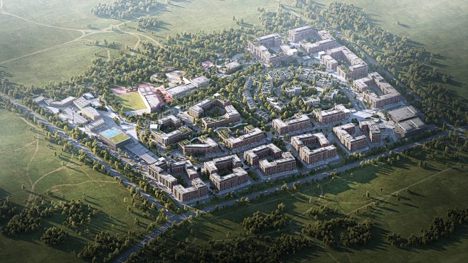 3D Render Vizhelp CG corona development architecture birdview ...