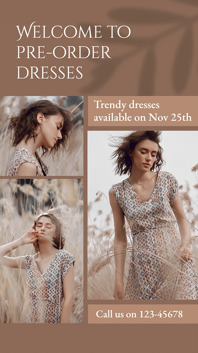 Simple Fashion Dresses Pre-Order Instagram Story素材-花瓣网