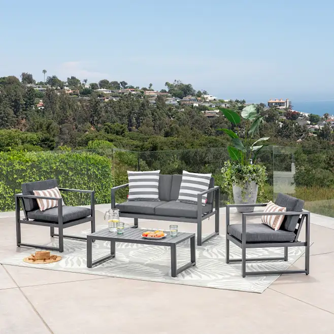 Navan-Outdoor-4-piece-Aluminum-Conversation-Set-with-Grey-Cushions-花瓣网