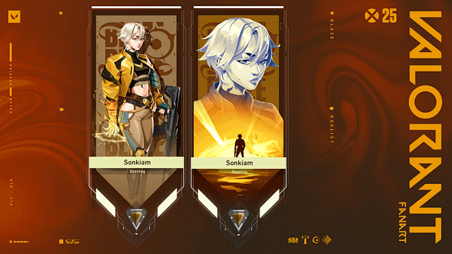 BLAZE - VALORANT OC - Player Cards by Sonkiam