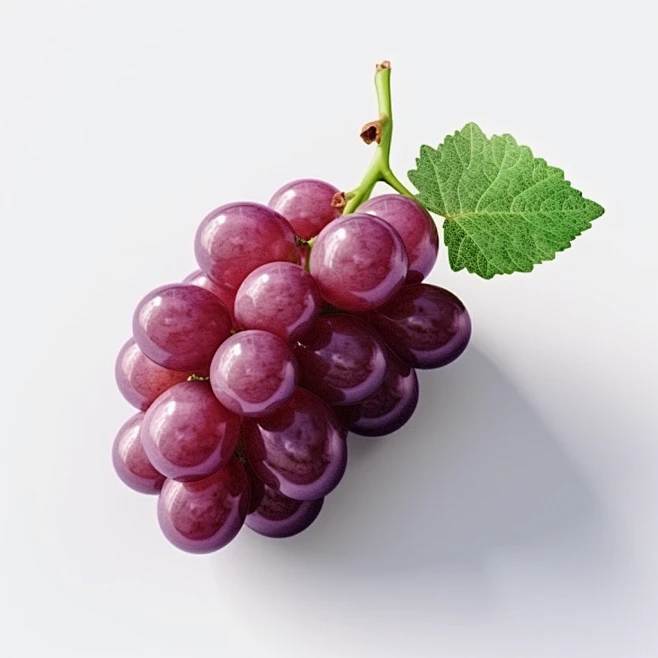 single grape on white background, strong light source, wide angle, high ...