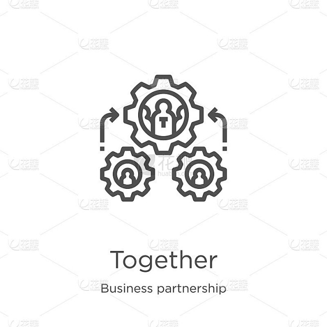 together icon vector from business partnership col