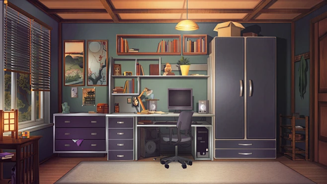 Visual novel background-花瓣网