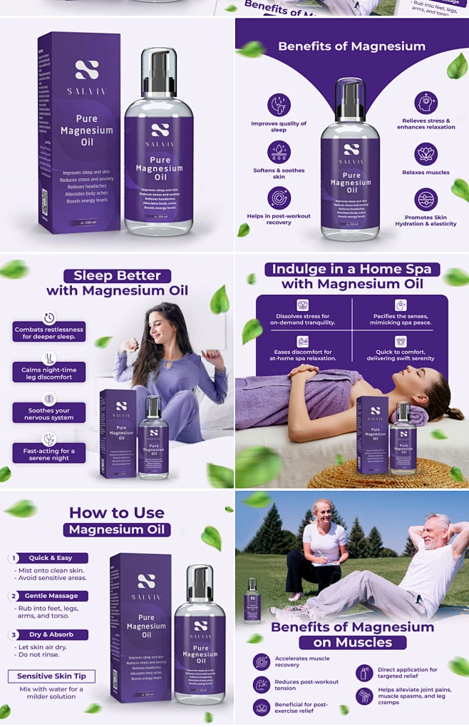Amazon Listing Infographics Images || Magnesium Oil :: Behance-花瓣网
