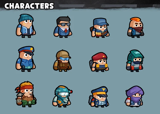 zombie Game Art photoshop 2d game art cartoon animation ILLUSTRATION -花瓣网