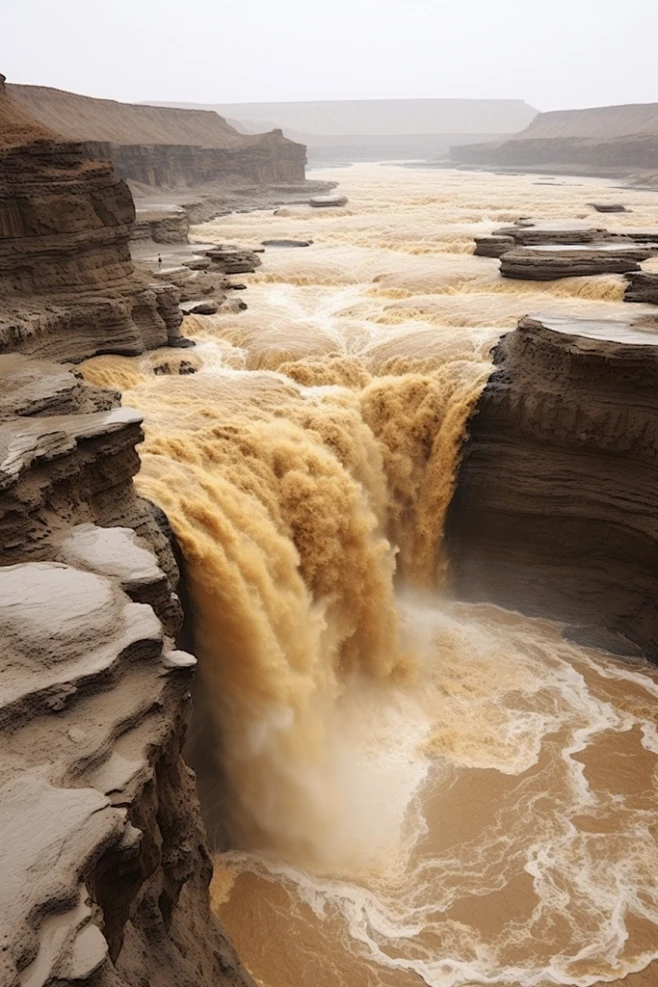 壶口瀑布国内城市山西旅游景点风景摄影图-花瓣网