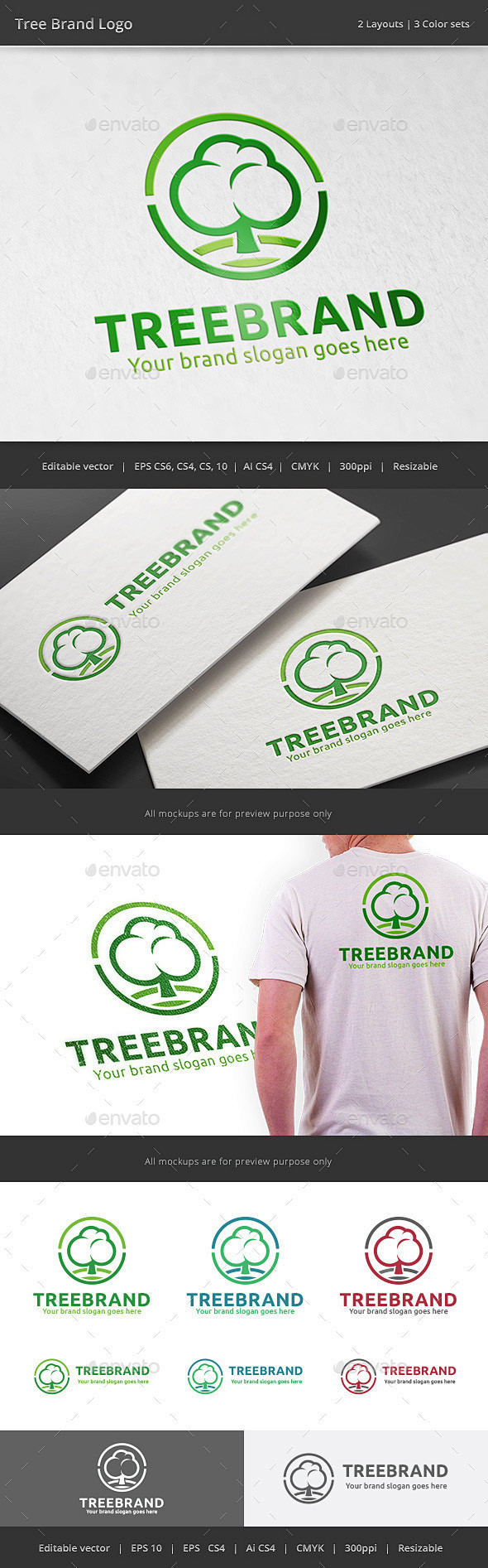 树品牌的标志——自然标志模板Tree Brand Logo - Nature Logo Templates农业、品牌、明亮、商业、圆,清洁 ...