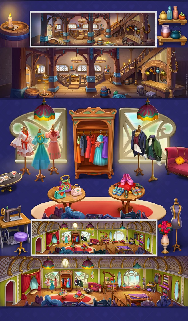 Cartoon Illustration mobile game art background 2D Game Art solitaire ...