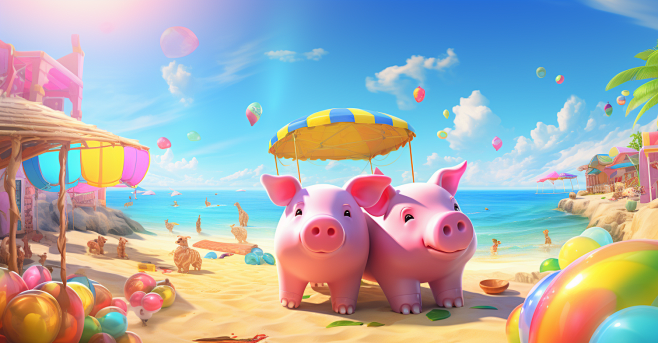 gadal_an_easter_themed_game_with_pigs_on_the_beach_in_the_styl_a5b4ba63 ...