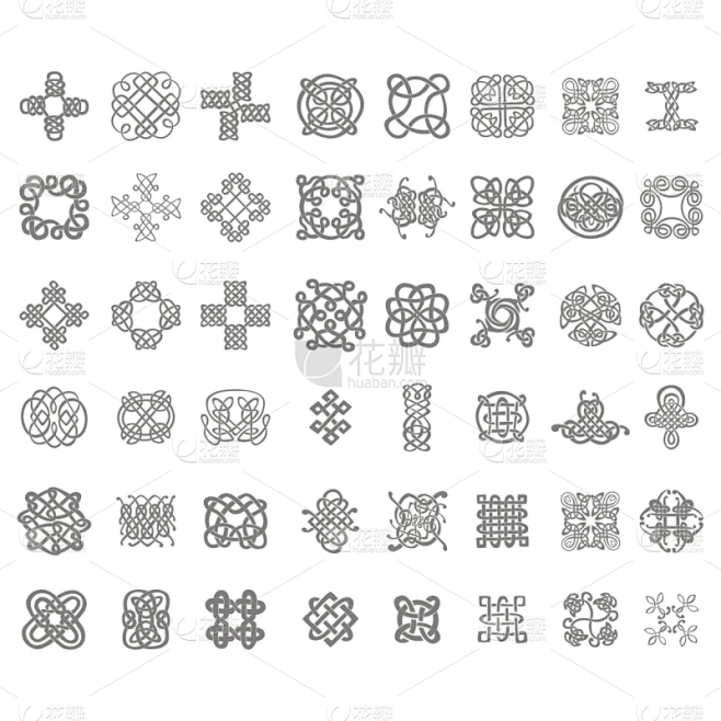 艺术,凯尔特风格,计算机图标,分离着色,白色,传统,几何形状,三位一体,设计素材-花瓣网