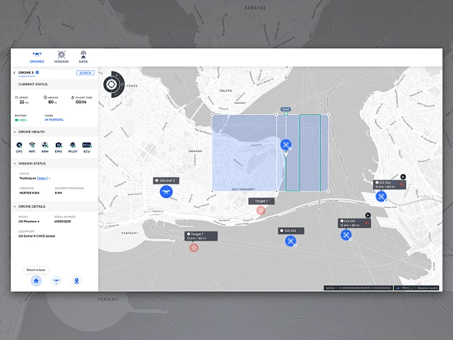 Drone Health Status data drone gis interaction map swarm ui ux web-花瓣网