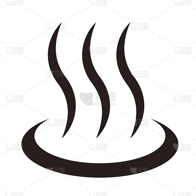 温泉标志图标在白色的背景。素材-花瓣网