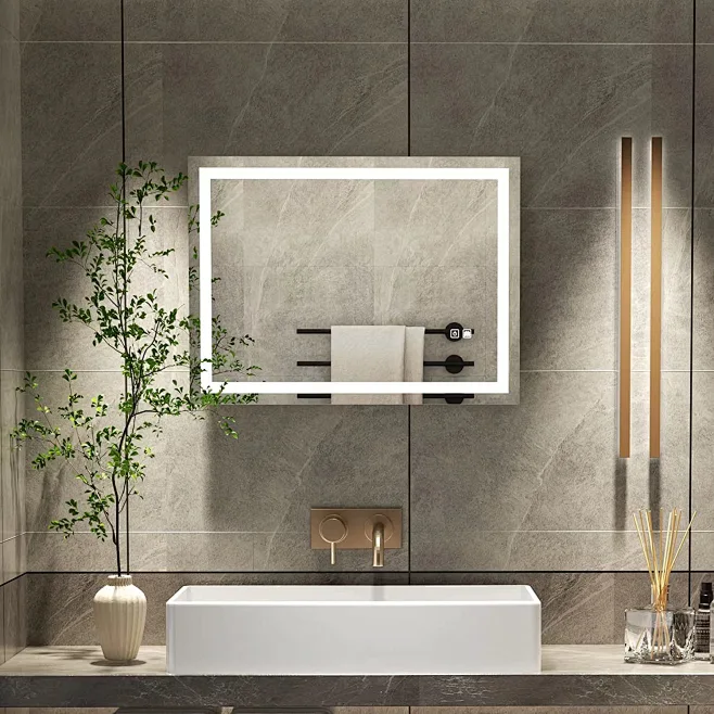 LED 浴室镜子壁挂式梳妆台智能镜,带防雾和可调光化妆镜(32 英尺长 x 24 宽) : 亚马逊中国: 家居装修-花瓣网