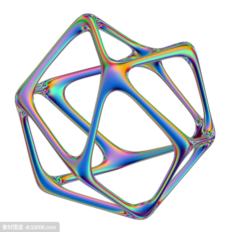 彩色3D立体渐变png免扣元素透明素材