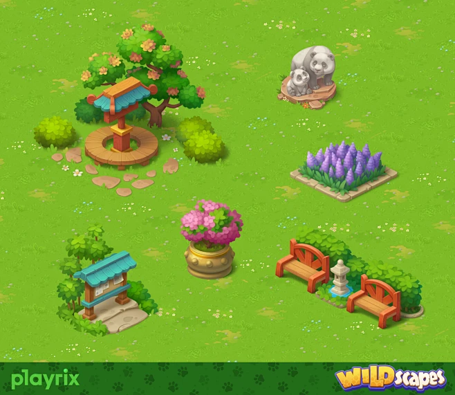 Wildscapes (Playrix) - China Area, Helena Erokhina : My 2D game objects ...