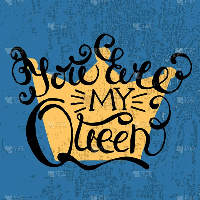 Crown with hand drawn typography poster图片_其他-图片图片素材-花瓣网