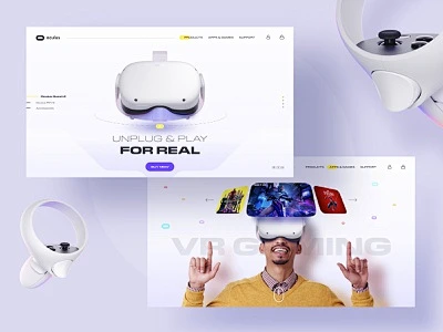Oculus concept UI web clean colorful trendy muzli web design landing page concept virtual ...