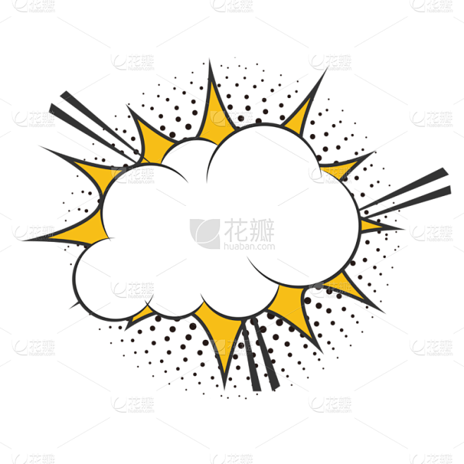 手绘漫画风格爆炸对话框插画元素