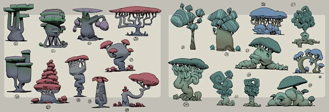 100 Trees, Braydan Barrett : Recent sketchbook series of tree designs-花瓣网