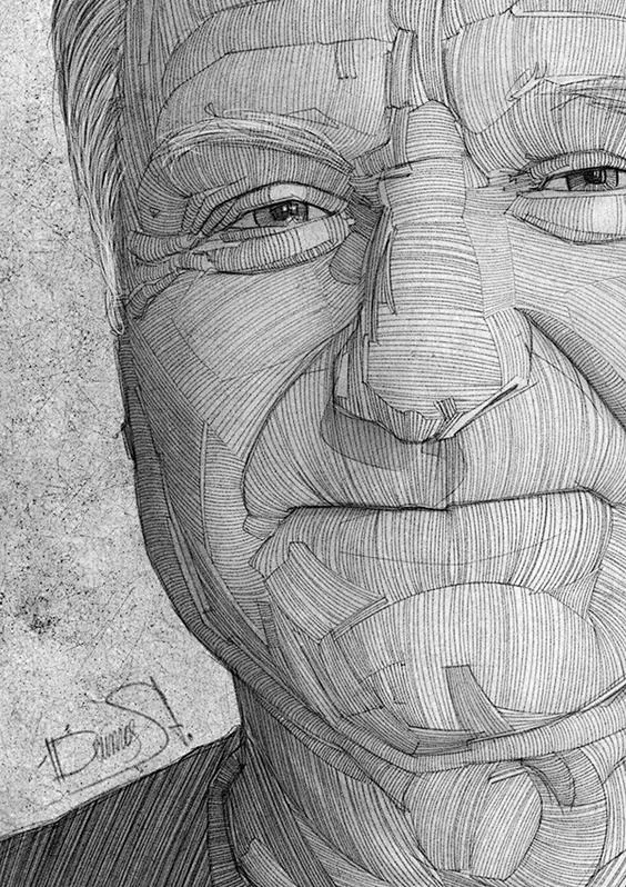 Robin Williams illustration by Stavros Damos. Digital Sketch.-花瓣网