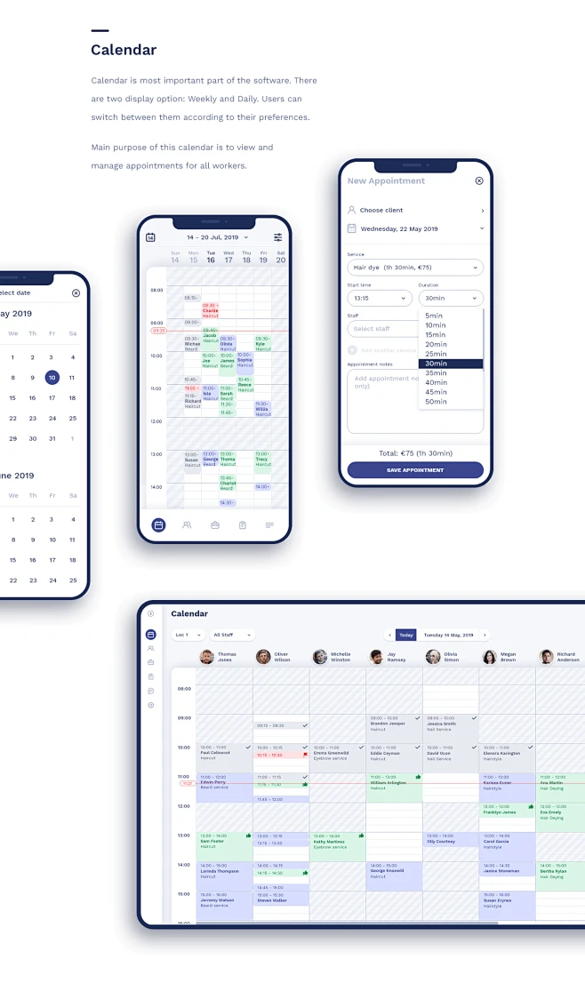 calendar dashboard desktop flowchart mobile Mockup UI user flow ux ...