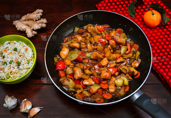 蔬菜,东方食品,鸡肉,无人,健康食物,罗马尼亚,膳食,食品,图像,水平画幅