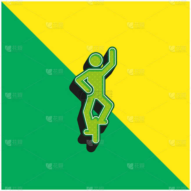 Acrobat Green and yellow modern 3d vector logo