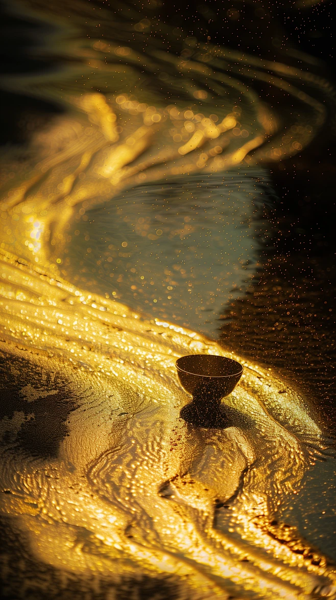 rivasmarner33_Golden_River_top-down_angle_golden_sand_Chinese_s ...