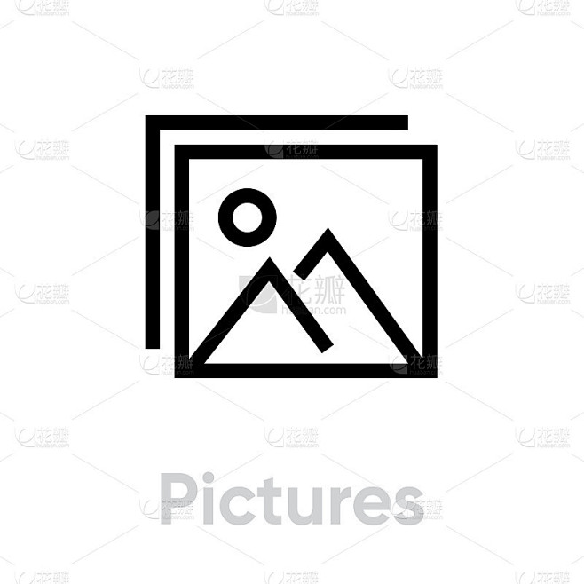 Pictures icon. Editable Vector Outline.