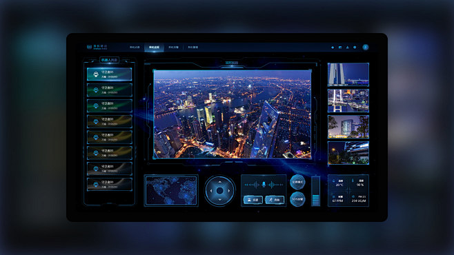 Big Data dark data visualization FUI Platform security system UI-花瓣网